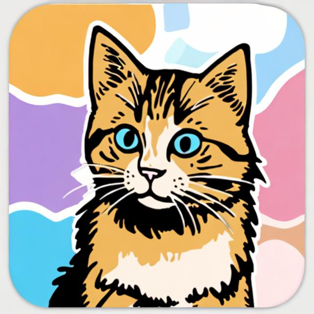 cat sticker colourful with taylor swift