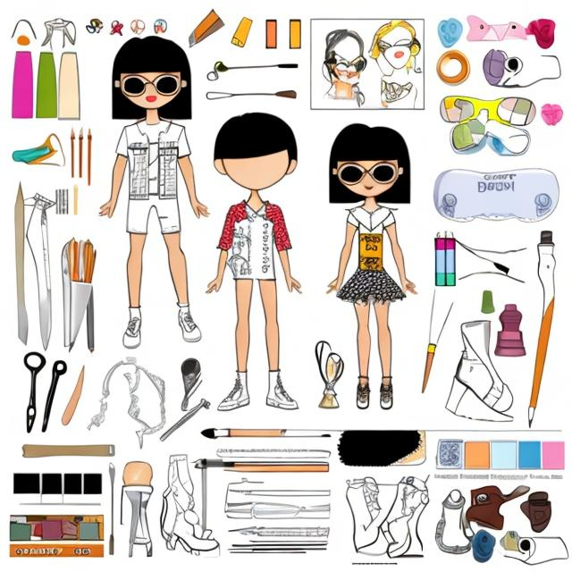 DIY Fashion Design Kit cartoon