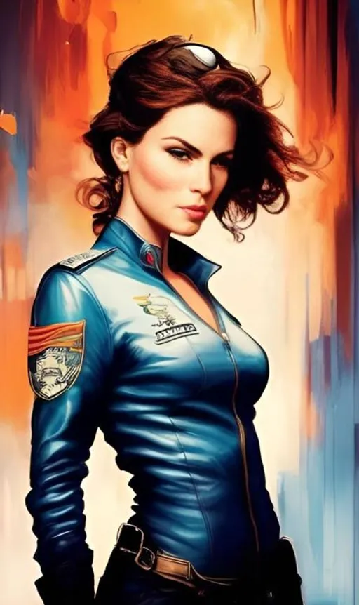 Female pilot, three-qurter profile, illustration, j... | OpenArt