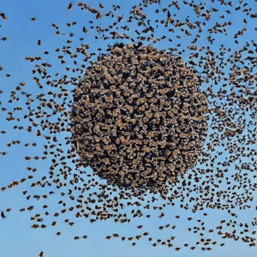 flying swarm of 30000 birds in a ball, fighting 5000... | OpenArt