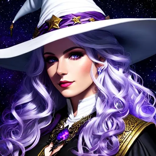 dnd, dark fantasy, portrait, female, witch, curly ha...