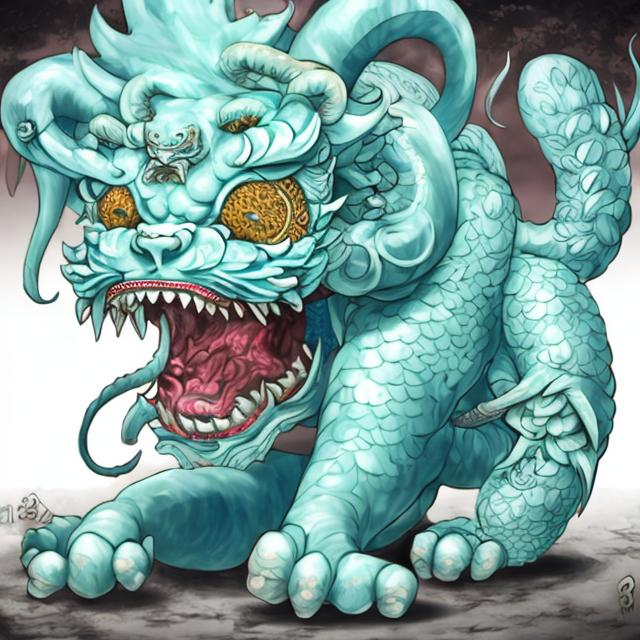 Komainu eating a demon girl | OpenArt