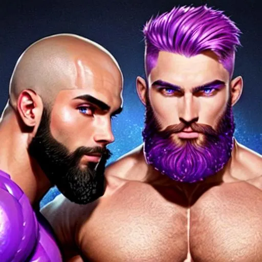 hyper-muscular super handsome, full body image, two... | OpenArt