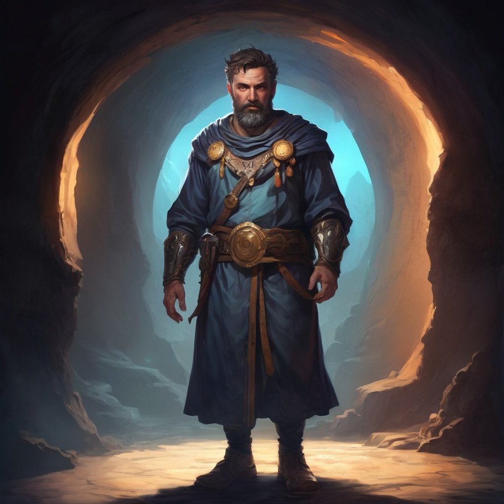 Male stocky large mature greek seer with short-cut h...