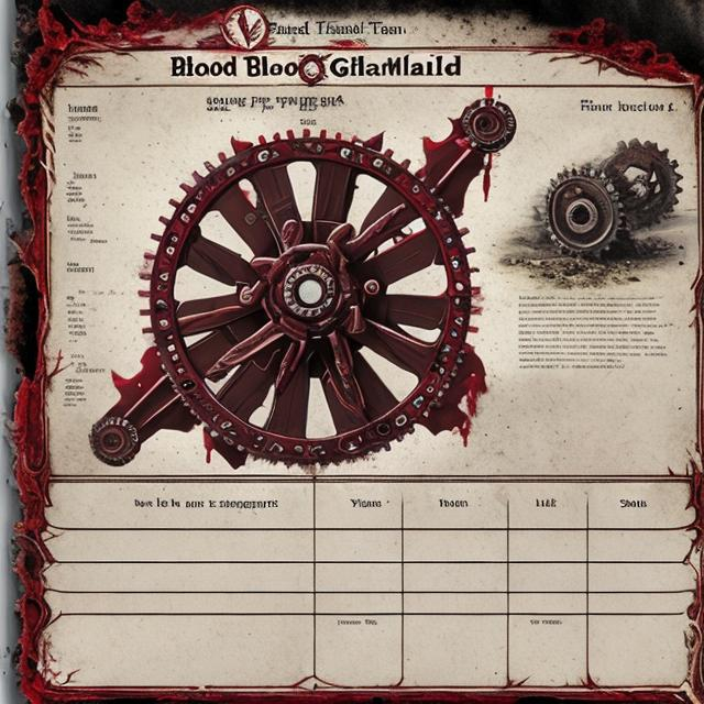 Blood and gearwheel a4 format template