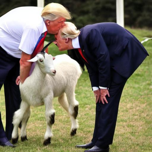 trump kissing the goat