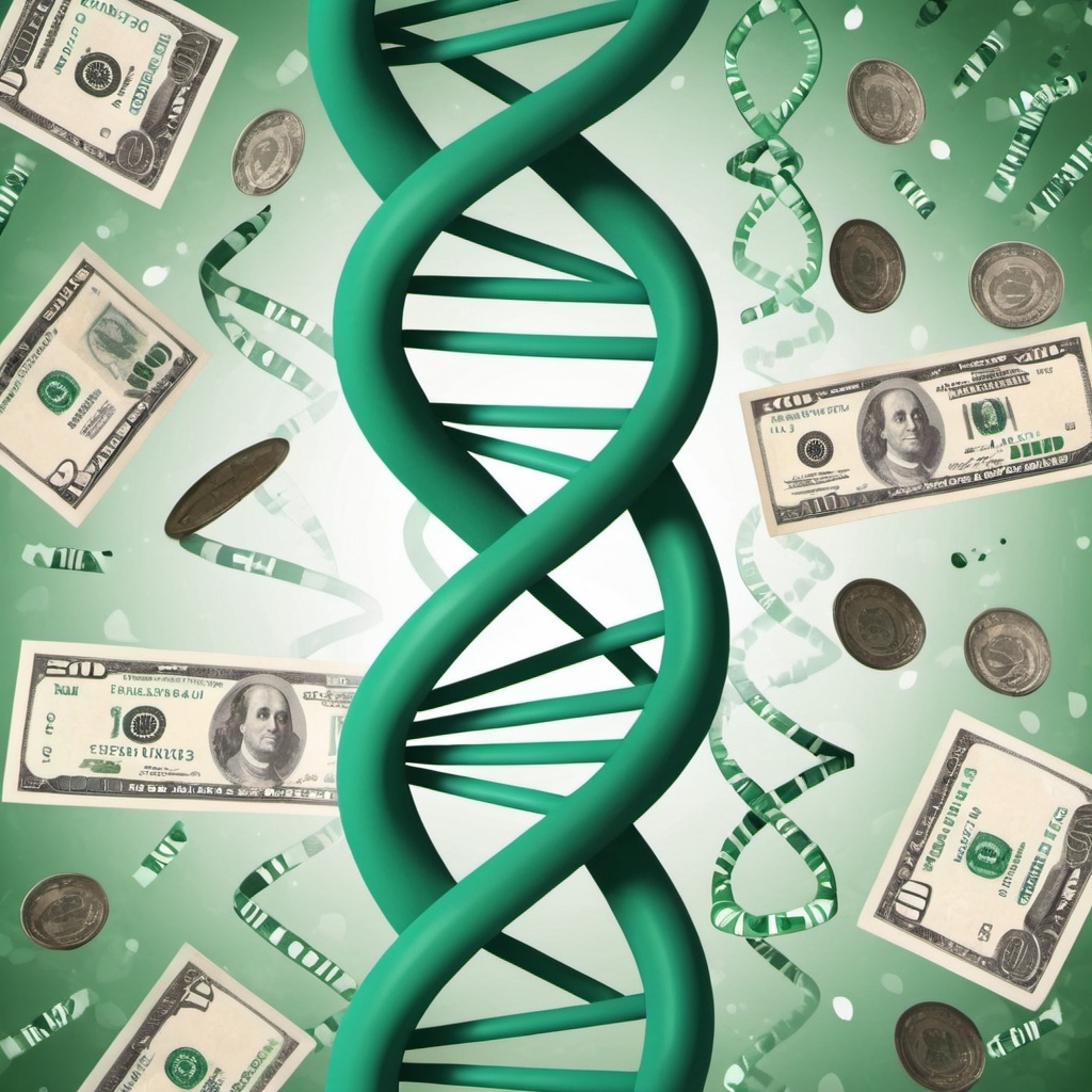 create a background with money and DNA