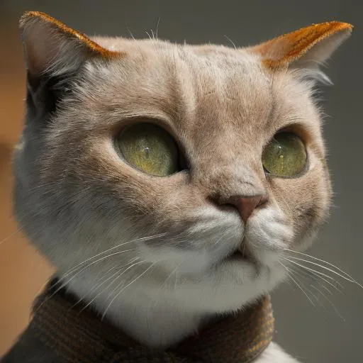 high quality 3 d render very cute Prince grey cat, y...