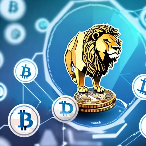Lions on top of cryptocurrency and decentralized fin...