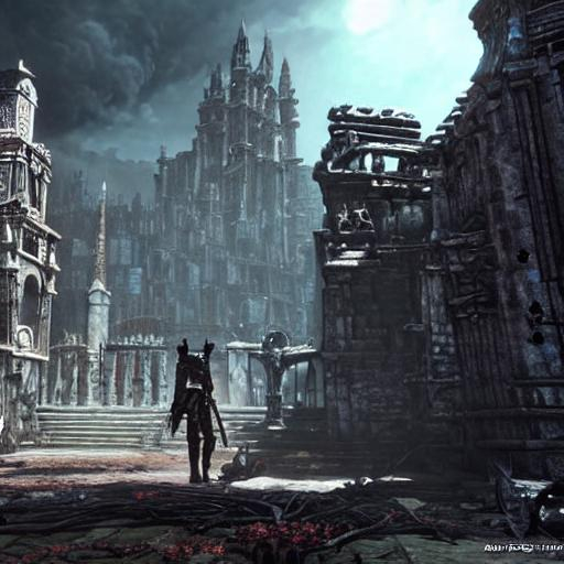 an entirely unique area in bloodborne, highly detail... | OpenArt