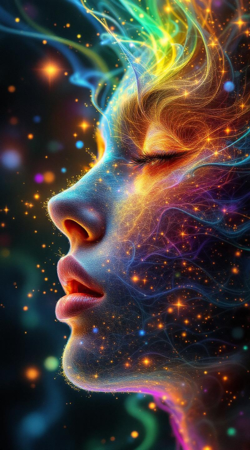 "An interdimensional, recursive abstract face formed...
