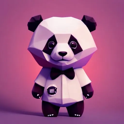 Cute panda, origami art | OpenArt