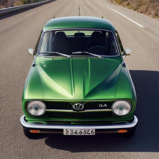 RAW photography, green Škoda 110R coupe, year 1974,... | OpenArt