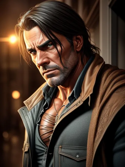 A hybrid portrait of Al Leong mixed Danny Trejo. sub... | OpenArt