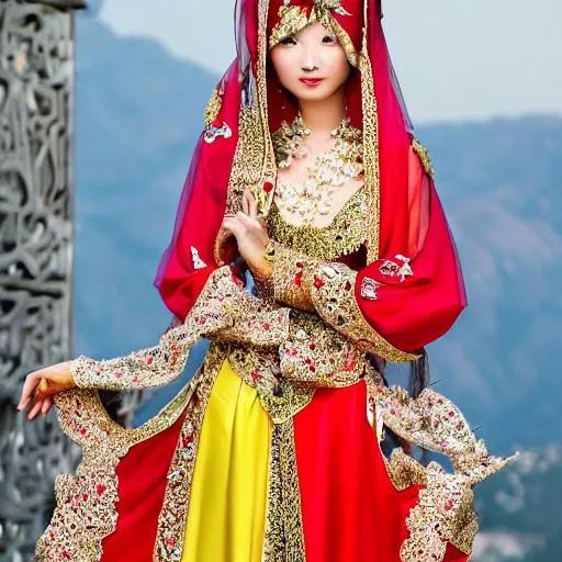 arabian chinese bridal dress | OpenArt