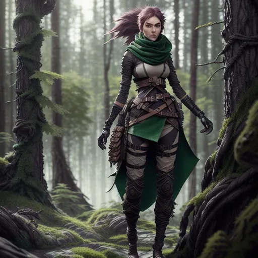 rogue, female, wide angle, forest, fantasy, intricat... | OpenArt