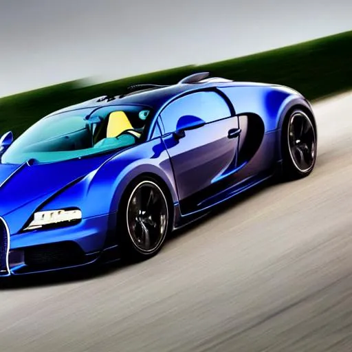 A Bugatti racing down the pacific coast highway near... | OpenArt