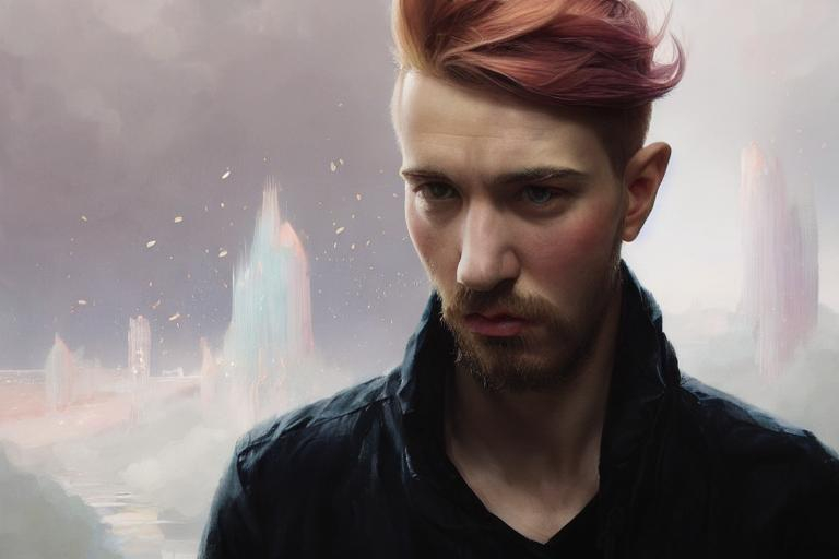 Portrait of {character} with {color} hair and with c... | OpenArt