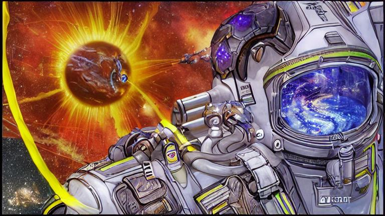 starcraft space scene,hyperrealistic, super detailed...