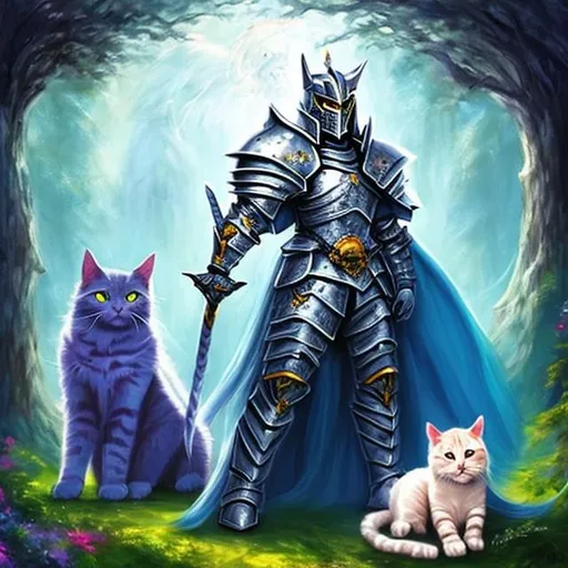 magical lord, knight with pet dinosour