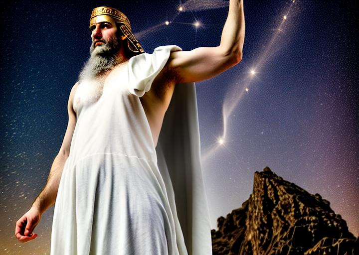 Greek God Zeus wearing an ancient Greek white Tunic... | OpenArt