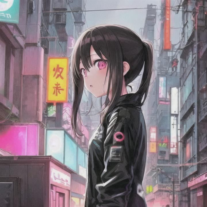 1girl, Takagi San, cyberpunk, neon lightning | OpenArt