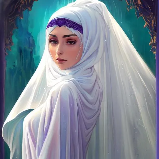 portrait of beautiful woman in a dark green designer... | OpenArt