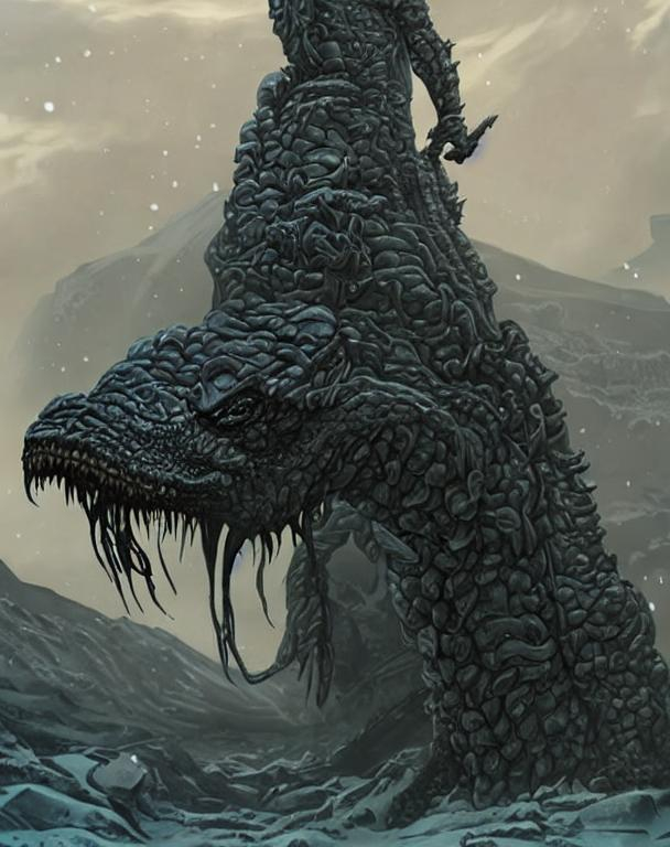 leviathan, giant, huge, ice, eldritch, horror, worm,... | OpenArt
