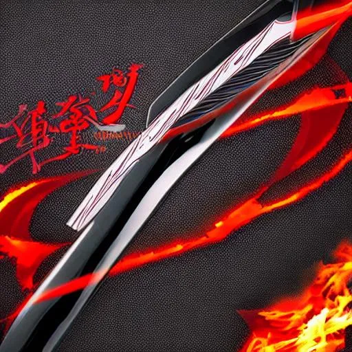 A amazing katana glowing red and black with a fire a... | OpenArt