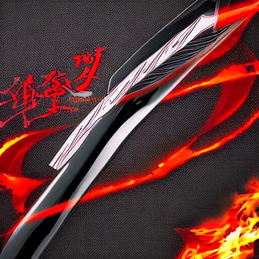 A amazing katana glowing red and black with a fire a... | OpenArt