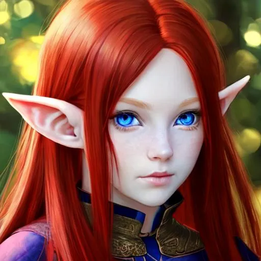 Closeup face portrait of an elf, smooth soft skin, b... | OpenArt