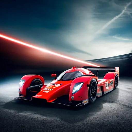 racing car with exciting and flash,light background