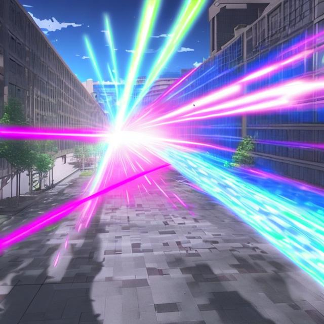 anime style super laser beam attack