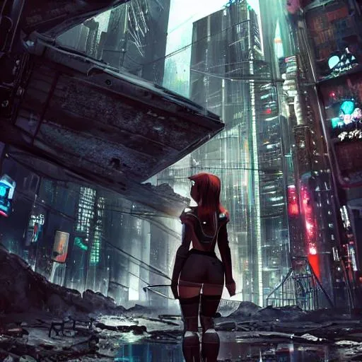 8k, high quality, realistic, futuristic girl, dystop... | OpenArt