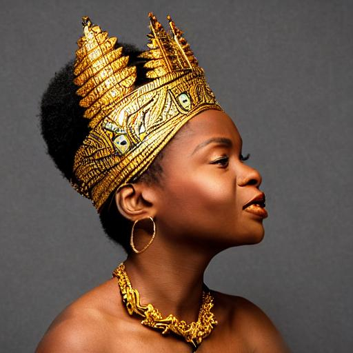 A beautiful , majestic African Queen , standing, up...