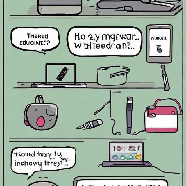 Visual puns related to to technology and education