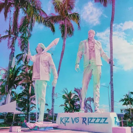 king rizz vaporwave synthwave retrowave statue 1980... | OpenArt