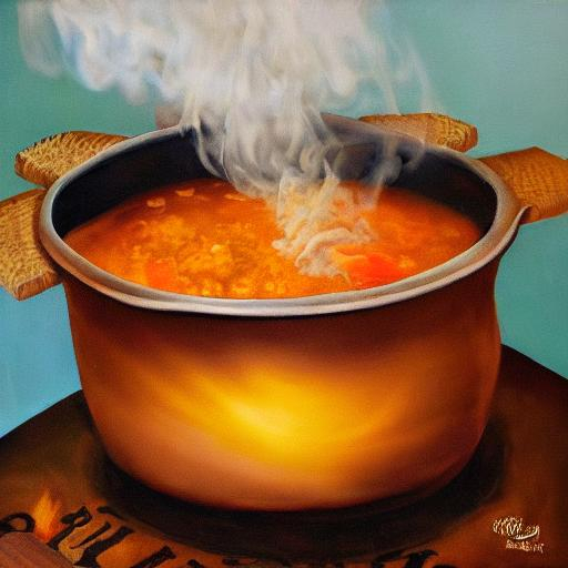 the traditional boiling pot overflowing upsidedown..... | OpenArt