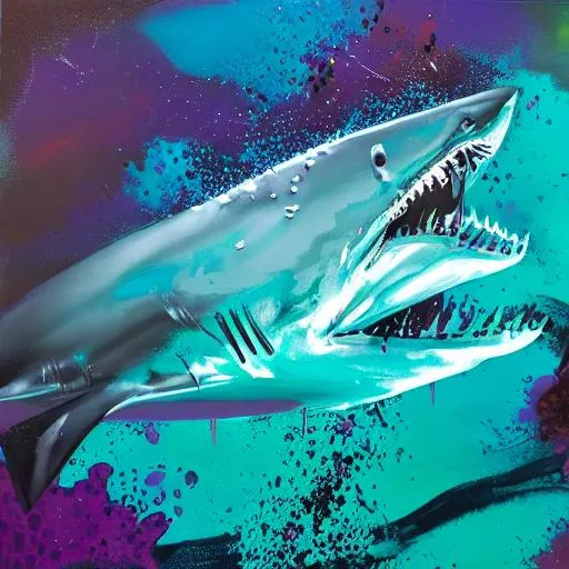 Metallic paint splash, drips in shimmer metallic cya... | OpenArt