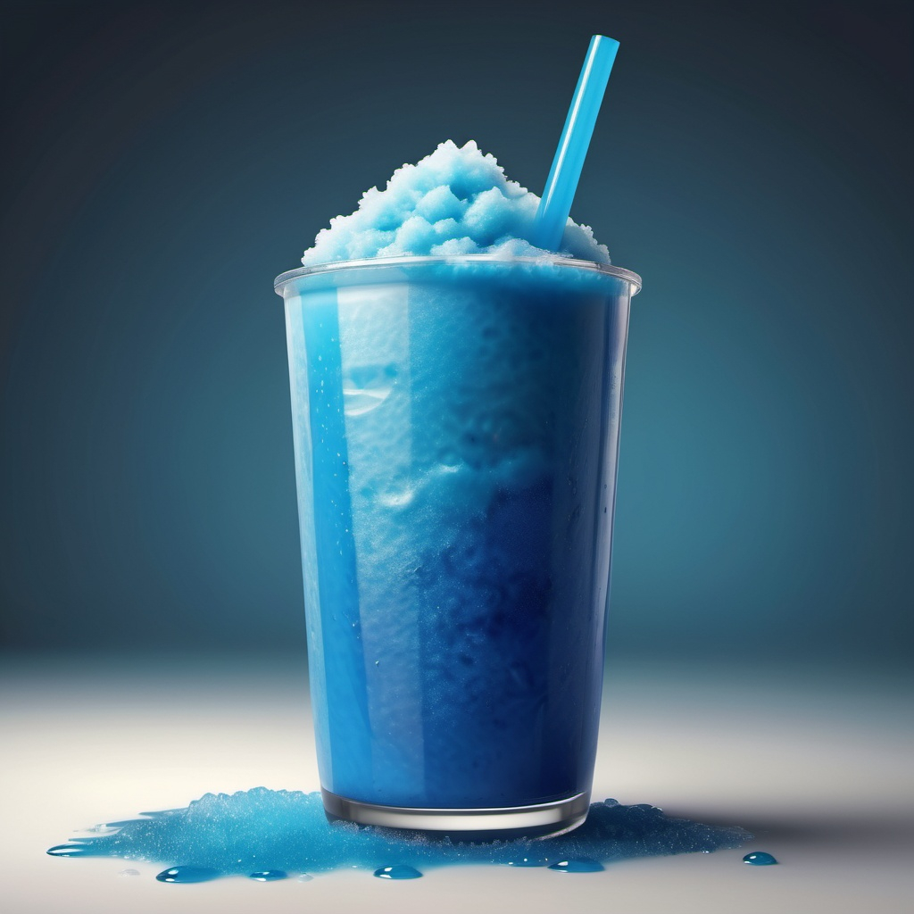 Realistic blue slushie