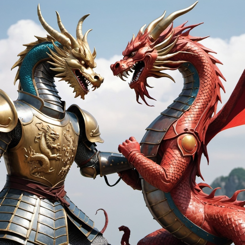 chinese dragon vs europian knight