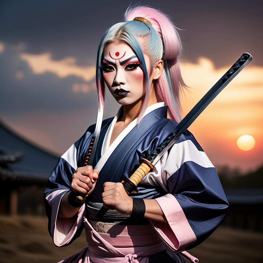 A gorgeous muscular 21-year-old Japanese drag queen...