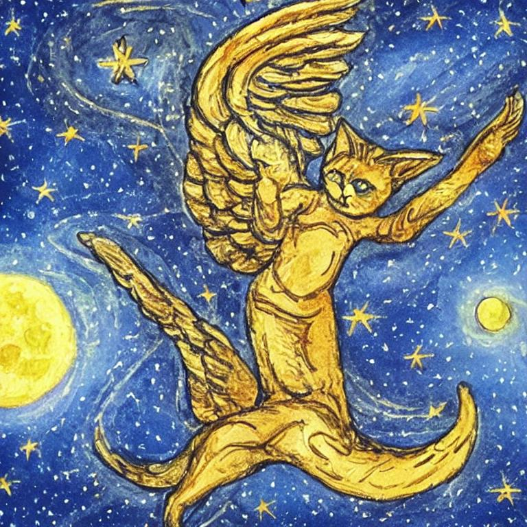Gato angel biblicamente correcto, arte renacentista,... | OpenArt