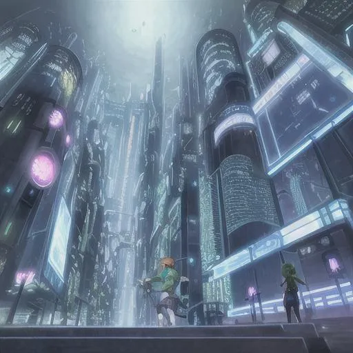 link in a futuristic city | OpenArt