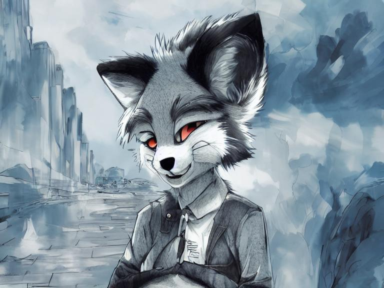 Anime manga art of an anthropomorphic furry fox char... | OpenArt
