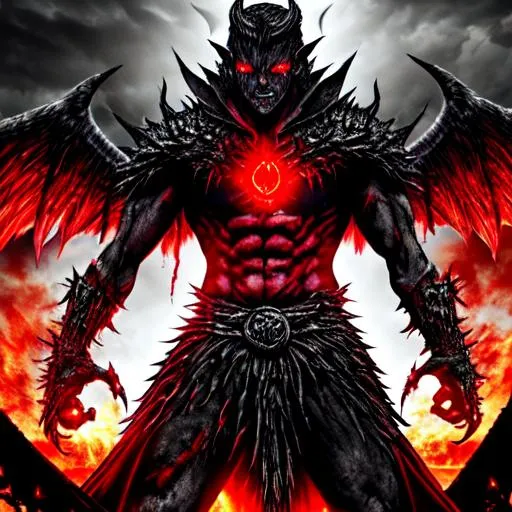 demon battle,gore,blood,limbs,sword,magic,old | OpenArt