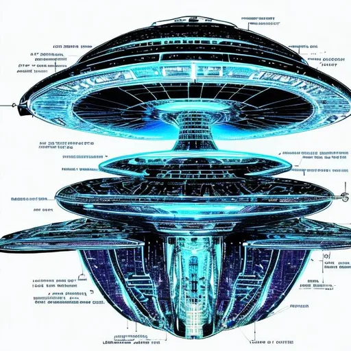 real diagram of an cybernetic alien spaceship | OpenArt