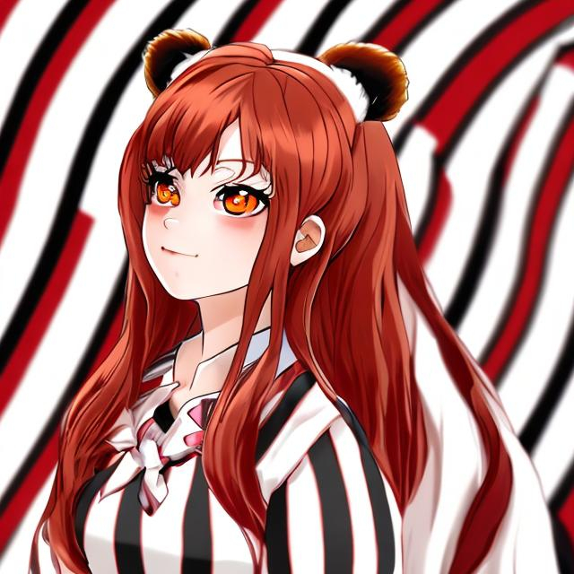 anime woman facing forward in a neutral pose as a re...