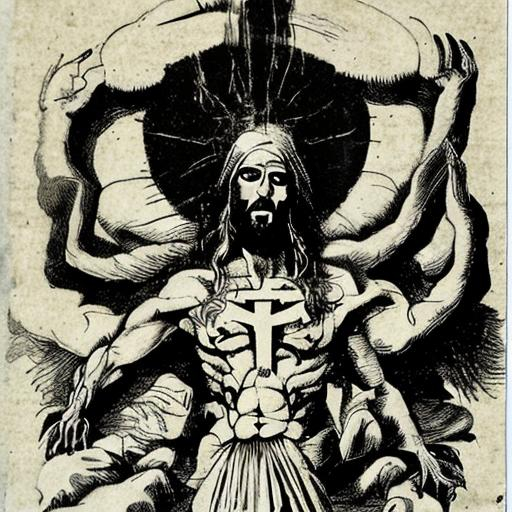 Evil claws of the devil pierced through the body of... | OpenArt