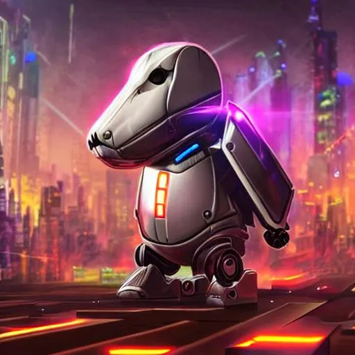 robot hamster super villain with high tech armor in...